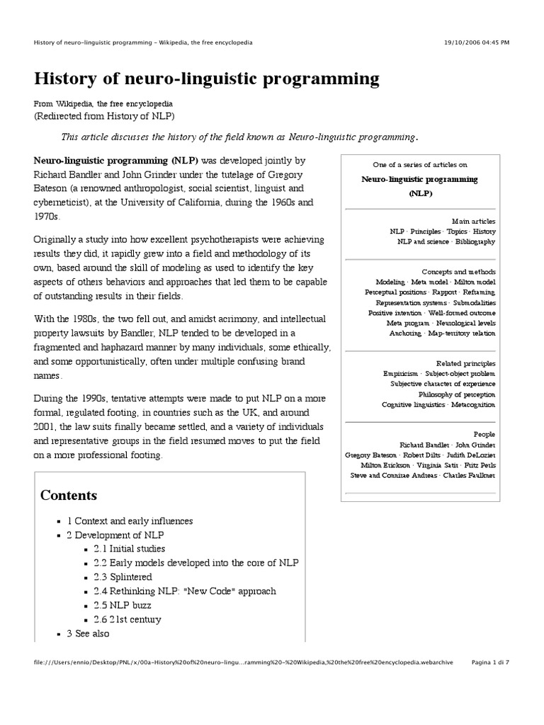 4 RWF | PDF | Neuro Linguistic Programming | Psychology