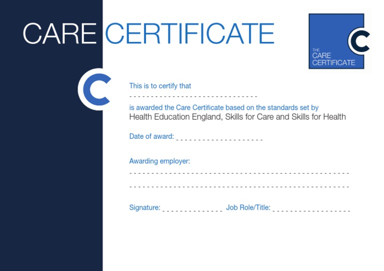 Care Certificate Template PDF | PDF