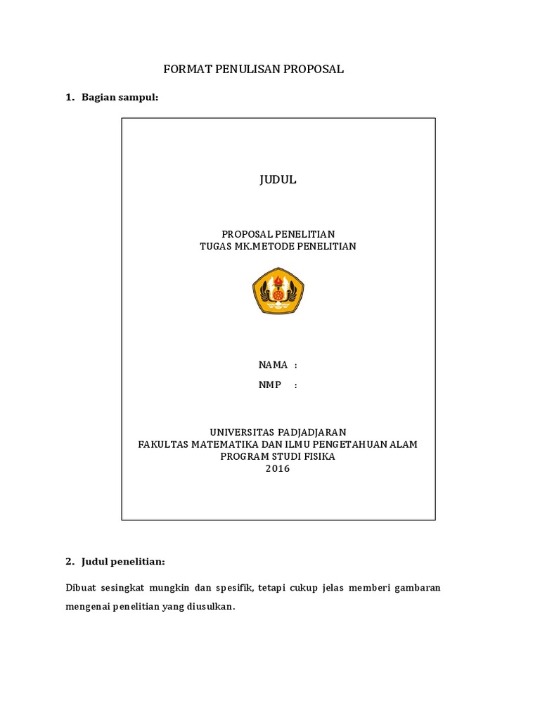 Panduan Penulisan Proposal Penelitian | PDF