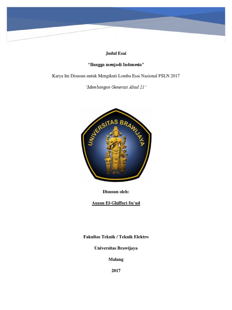 Contoh Lomba Essay Terbaik | PDF