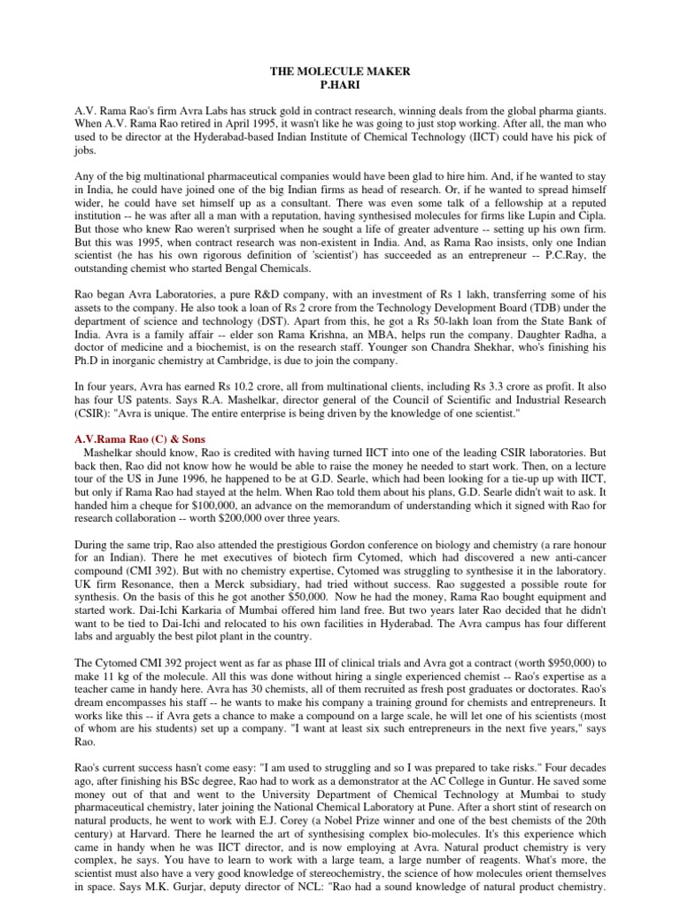 E91c23 The Molecule Maker-Ok | PDF | Organic Synthesis | Chirality ...