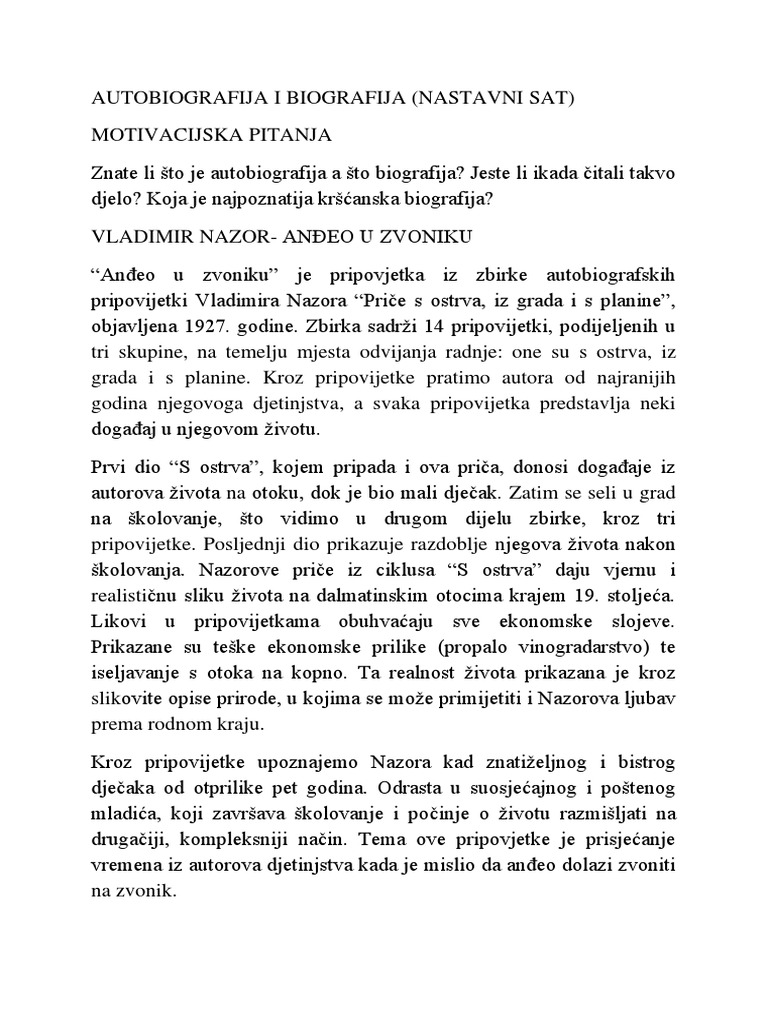 Autobiografija i Biografija
