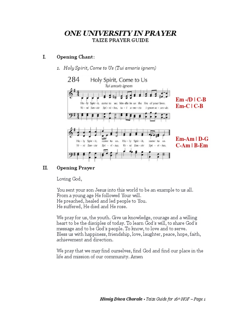 Liturgy Guide for Taize | Prayer | God In Christianity