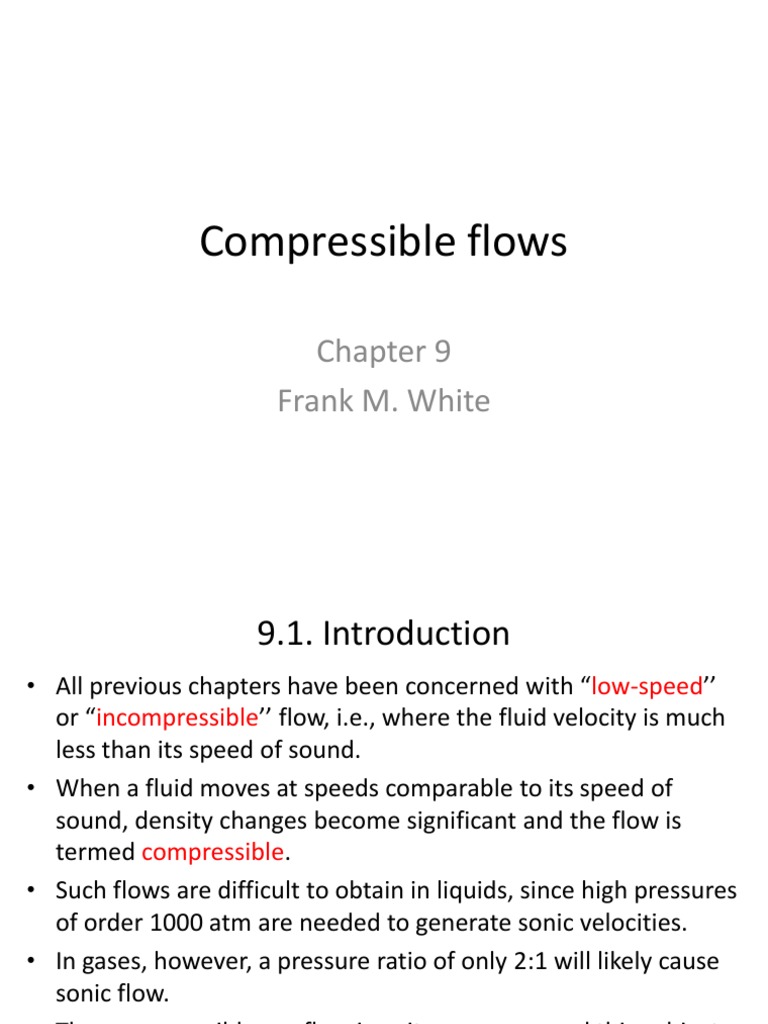 Updated Slides of Compressible Flows | PDF | Compressible Flow | Fluid ...
