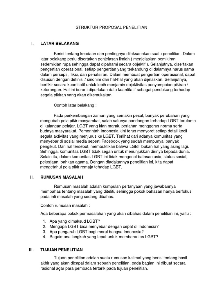 Struktur Proposal Penelitian Isi | PDF