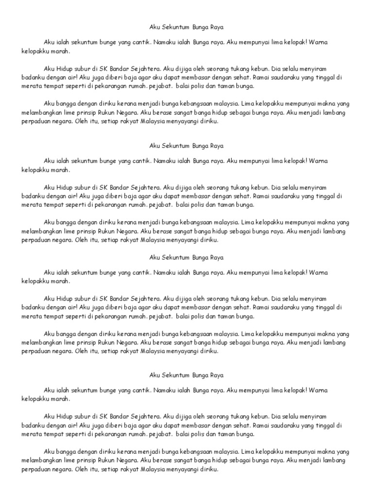 Aku Sekuntum Bunga Raya | PDF