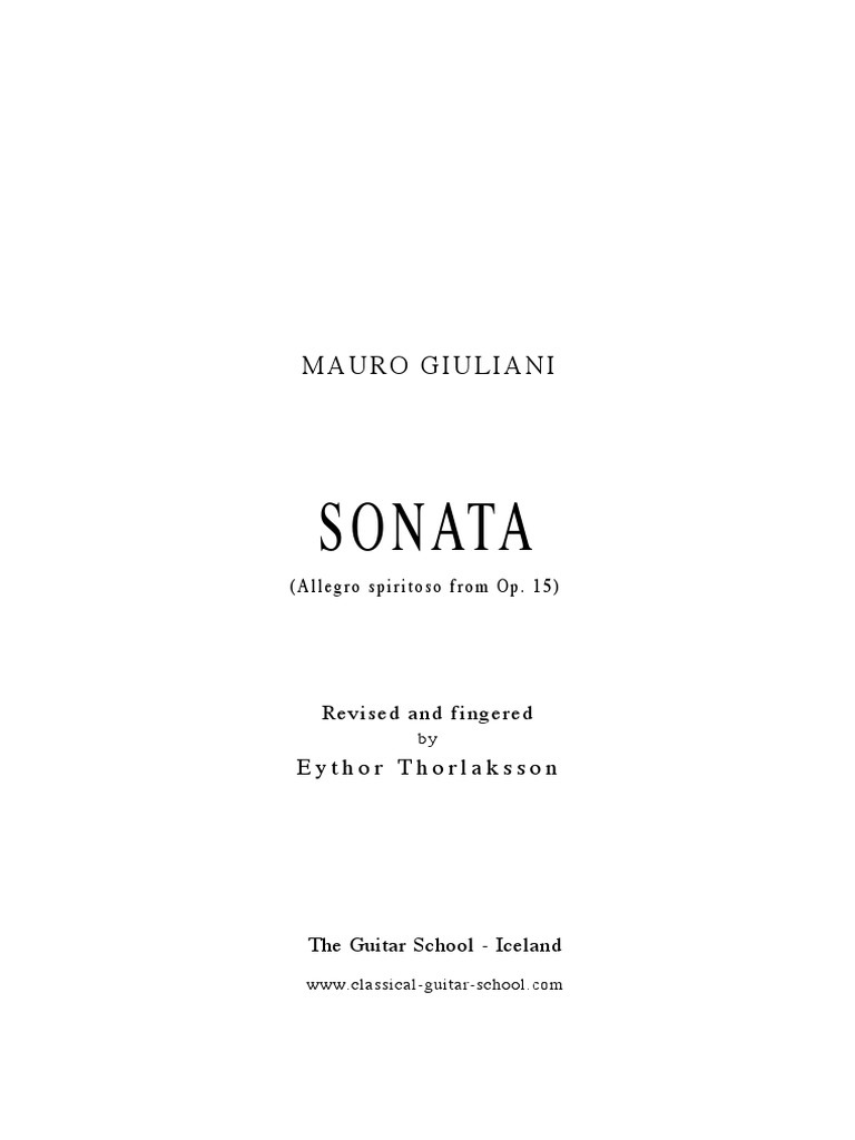 Sonata: Mauro Giuliani | PDF | Classical Guitar | Guitars
