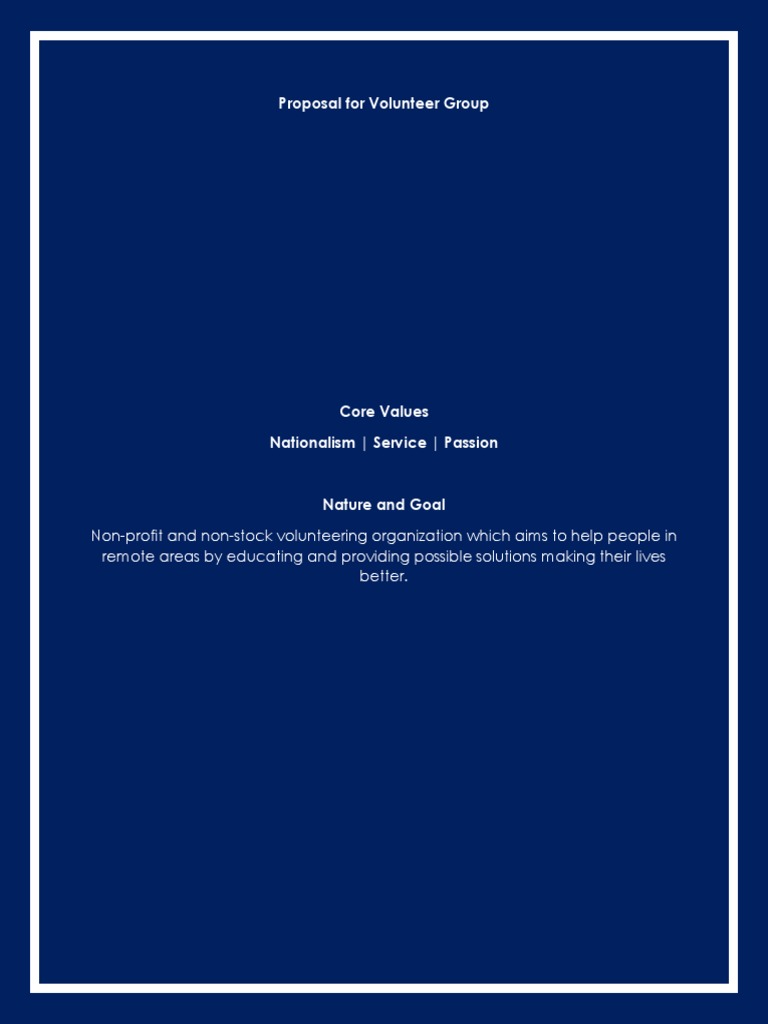 Proposal For Volunteer Group | PDF | Community | Volunteering