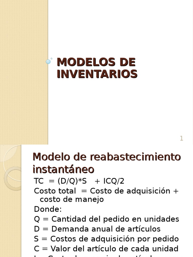 Modelos de Reabastecimiento de Inventarios | PDF