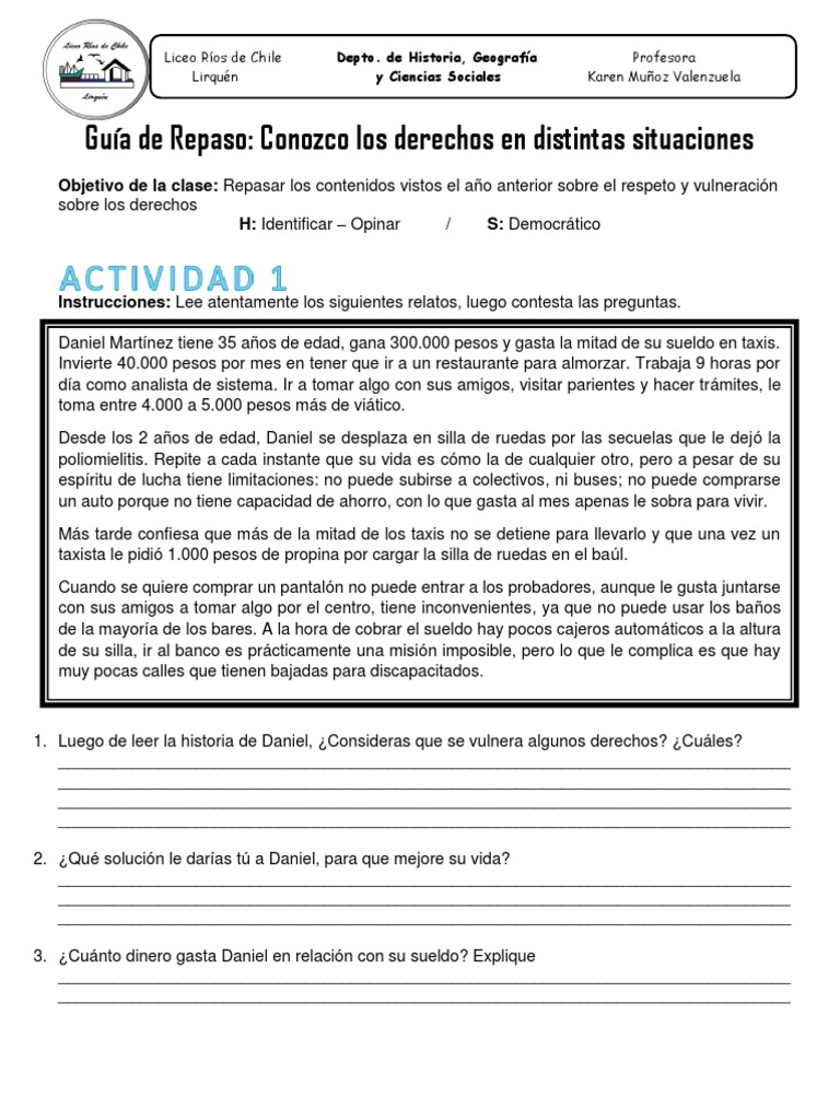 Guía de Repaso Derechos Humanos Respeto y Vulneración | PDF