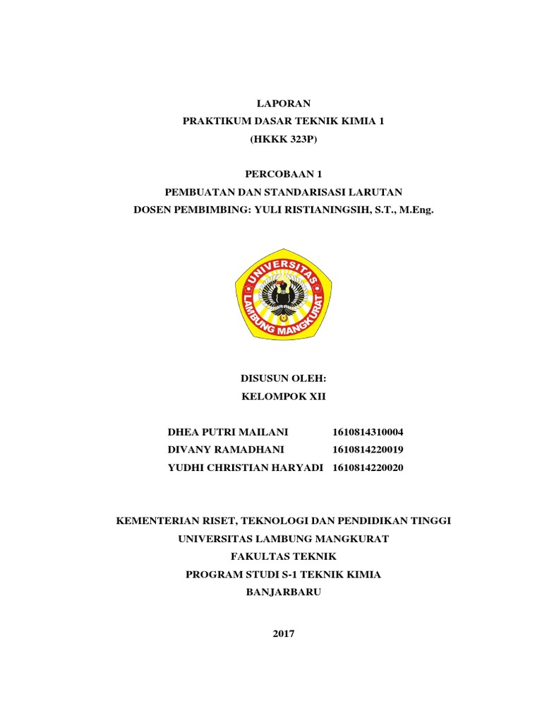 Percobaan 1 Pembuatan Dan Standarisasi Larutan | PDF