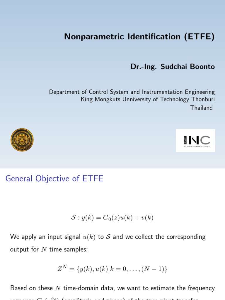 Nonparametric Identi Cation (ETFE) | PDF | Applied Mathematics ...