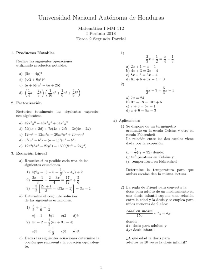 Guia Segundo Parcial Matematica 1 | PDF | Logaritmo | Ecuaciones