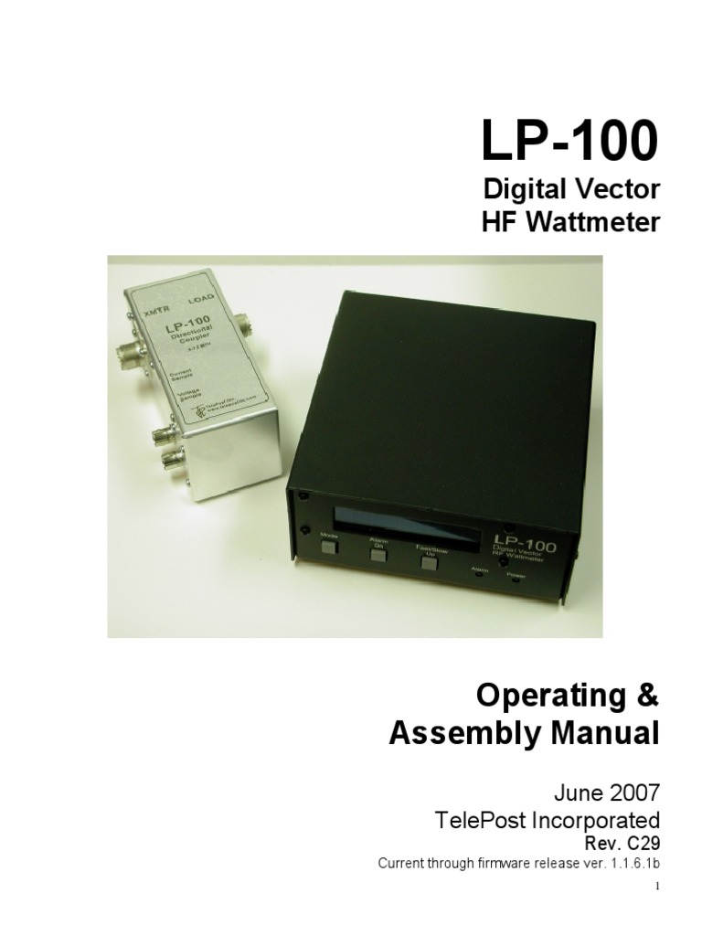 LP 100 Manual C | PDF | Printed Circuit Board | Coaxial Cable