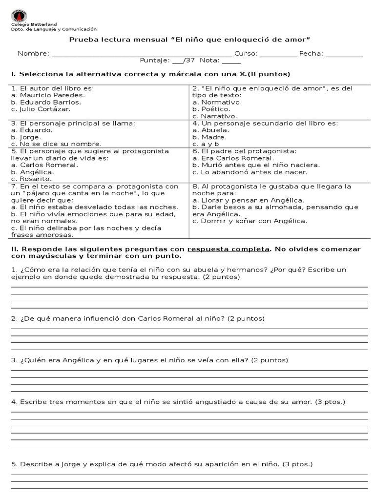 El Niño Que Enloqueció de Amor | PDF | Amor
