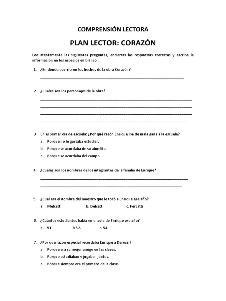 Preguntas y Respuestas sobre "Corazón" | PDF | Ocio