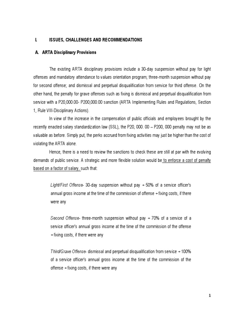 ARTA Disciplinary Provisions Review | PDF | Crime & Violence | Crime ...
