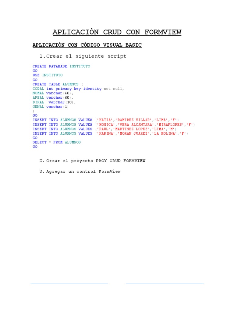 Aplicación Crud Con Formview | PDF
