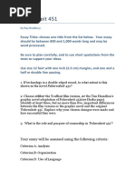 Fahrenheit 451 One-Pager Guidelines | PDF | Art