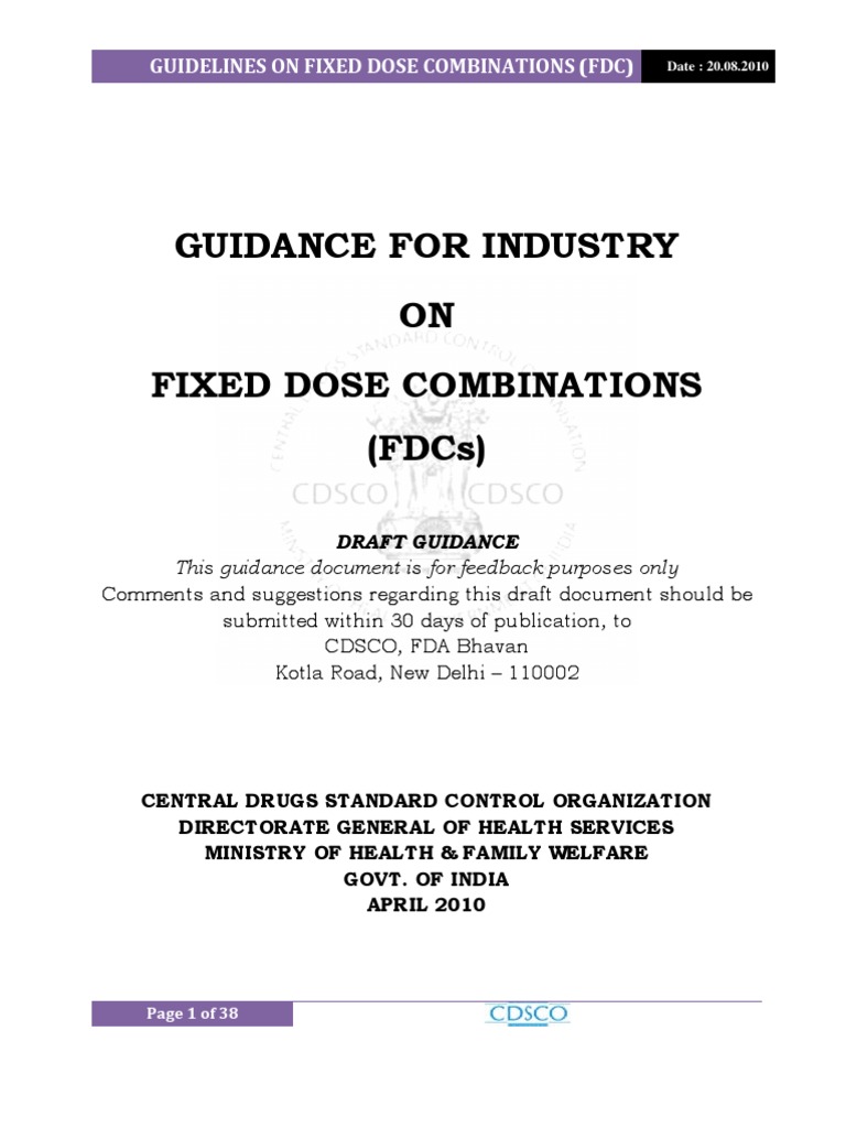 FDC Guidelines for Industry Compliance | PDF | Clinical Trial ...