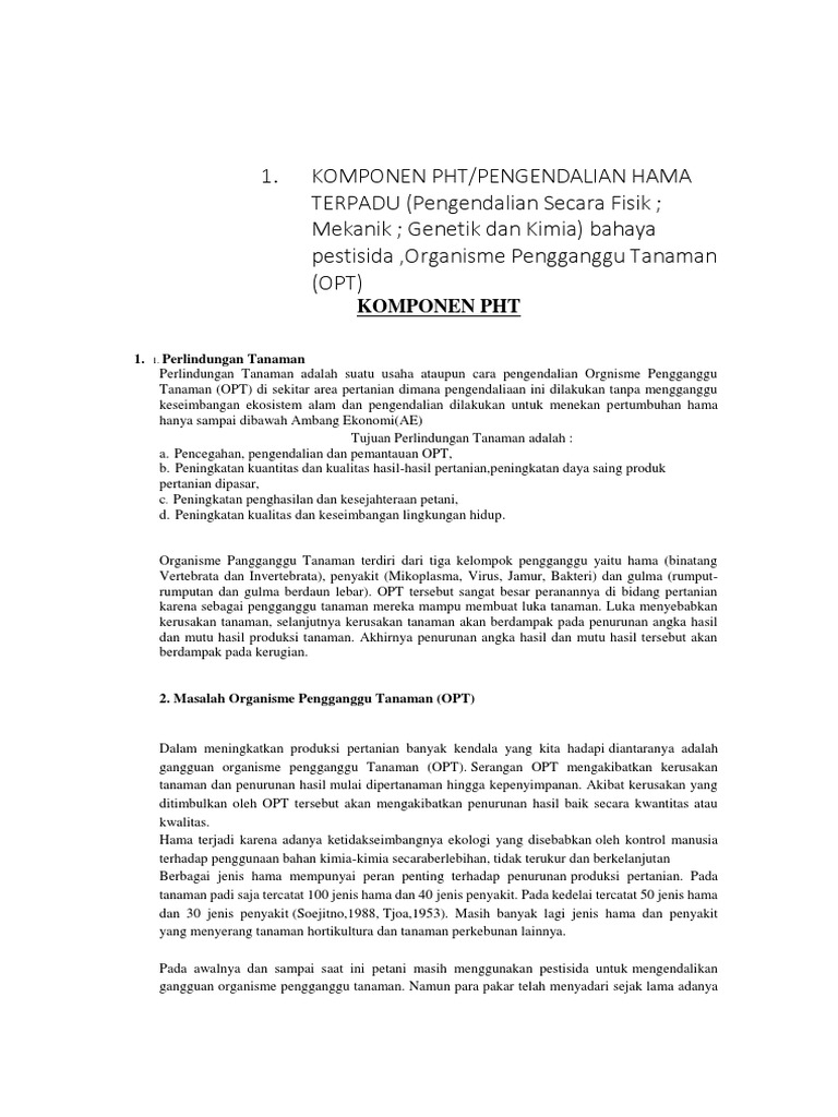 Komponen Pengendalian Hama Terpadu | PDF | Kesehatan Holistik ...