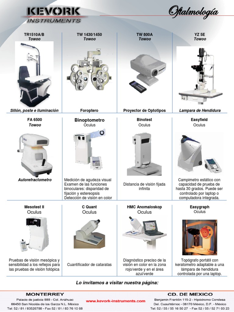 Folleto Optometria PDF | PDF | Órganos sensoriales | Equipo
