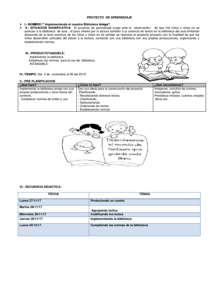 Proyecto Implementando Mi Biblioteca. | PDF | Bibliotecas | Salón de clases