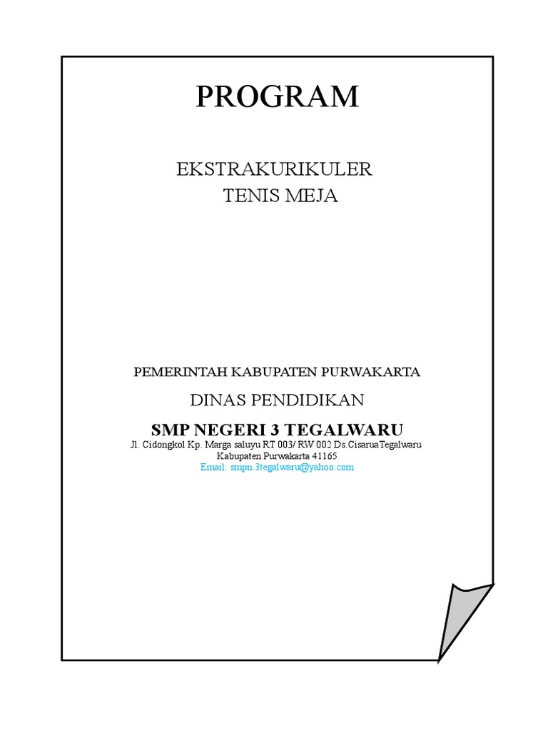 Program Eskul Tenis Meja | PDF