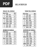 2024-2025 Bell Schedule | PDF