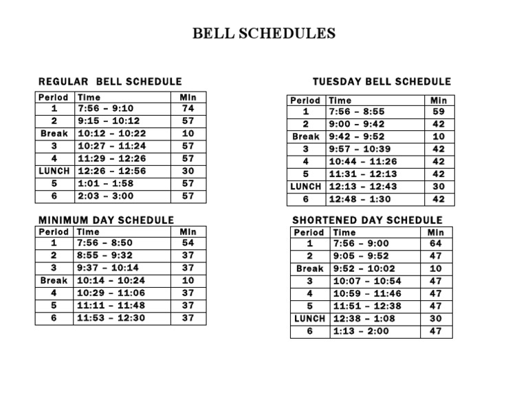 Bell Schedules | PDF