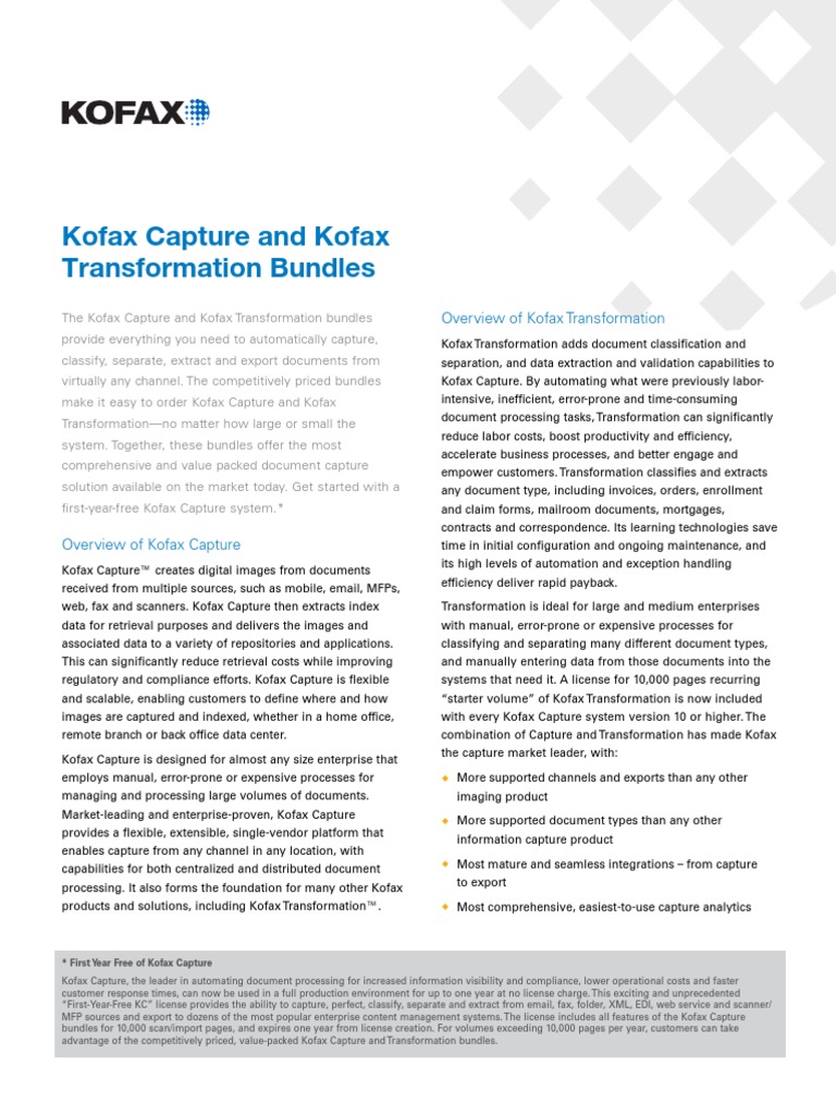 Ps Kofax Capture Transformation Bundles en | PDF | Image Scanner ...