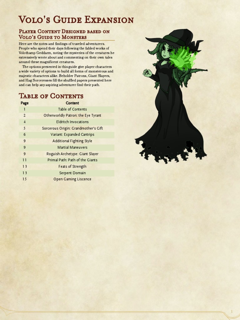 Volo's Guide Expansion | PDF