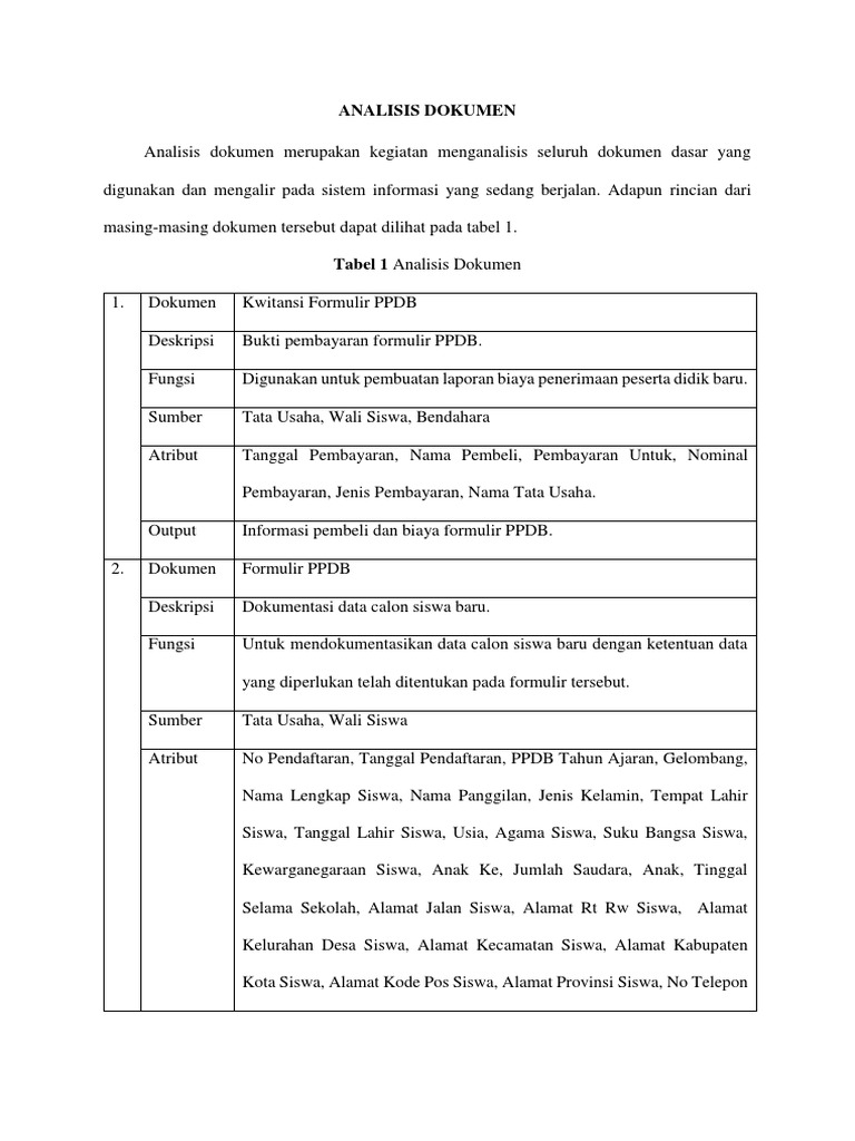 Contoh Analisis Dokumen | PDF