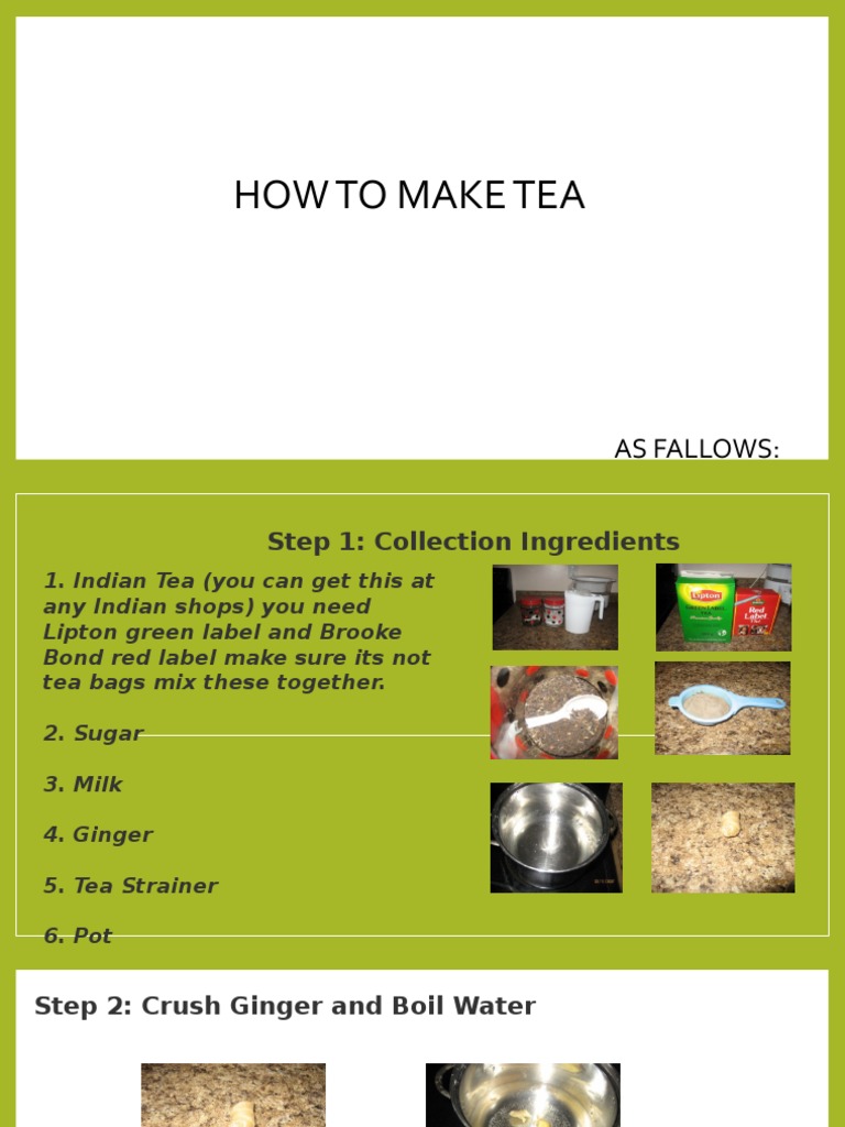 How To Make Tea | PDF