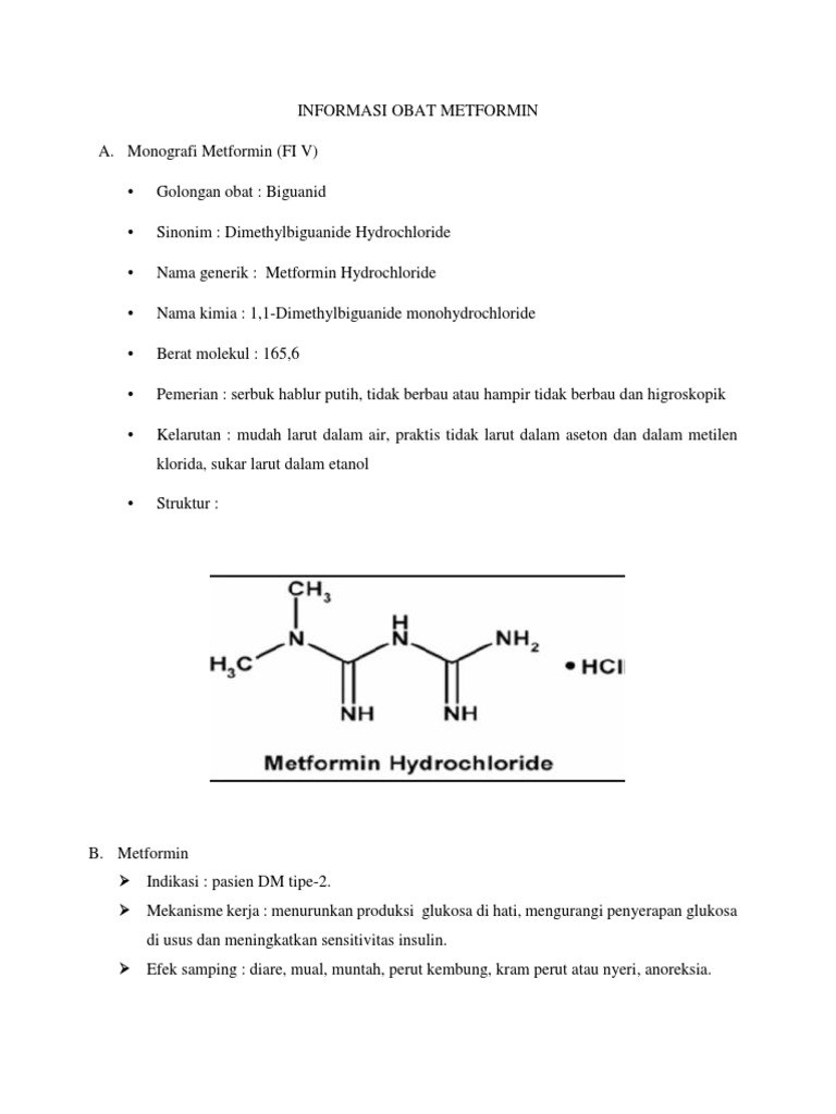 Informasi Lengkap Obat Metformin | PDF | Kesehatan Holistik | Sains ...
