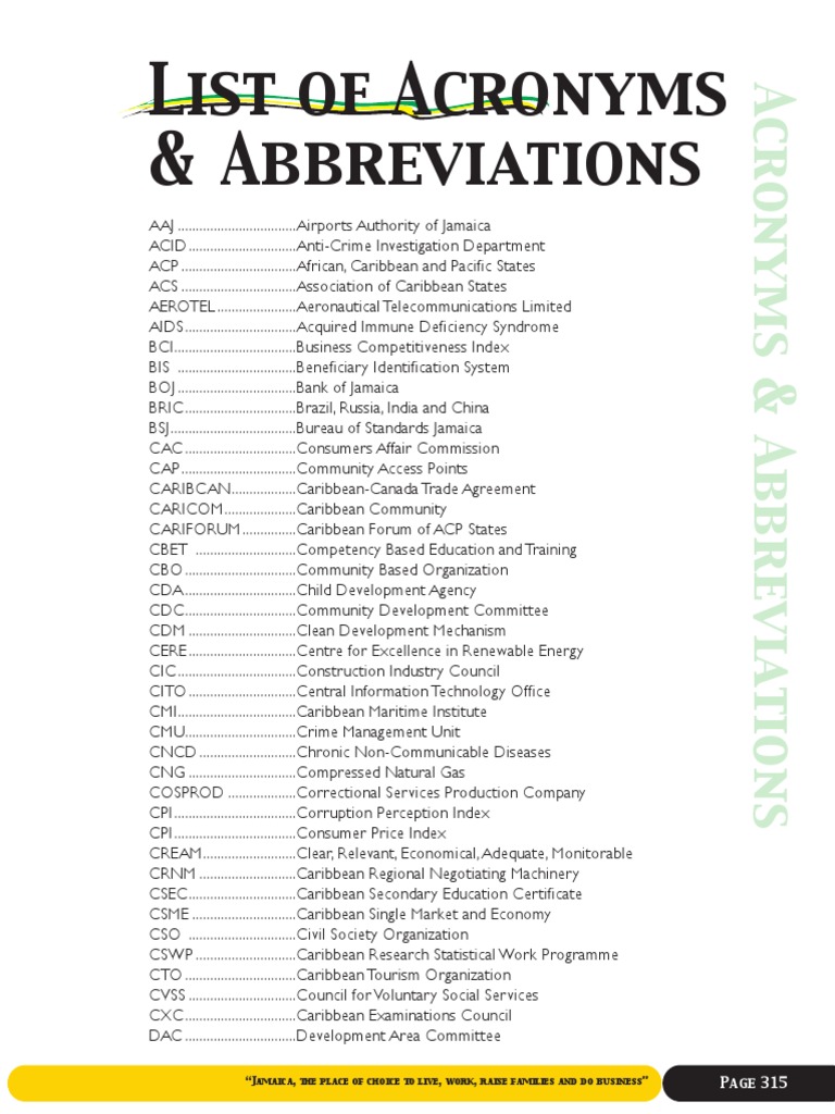 Acronyms and Abbreviations (Web) | PDF | Jamaica | United Nations