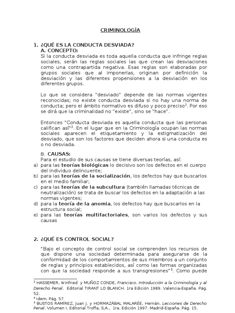 La Conducta Desviada | PDF | Criminología | Comportamiento
