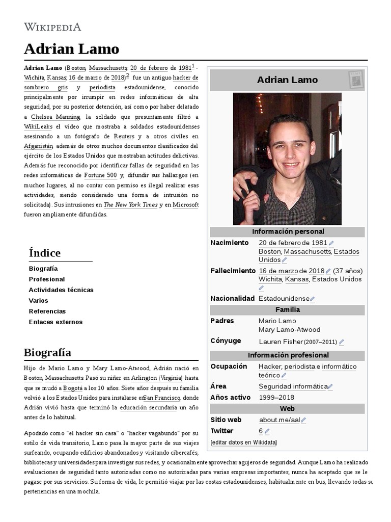 Adrian Lamo | PDF | Informática | Seguridad