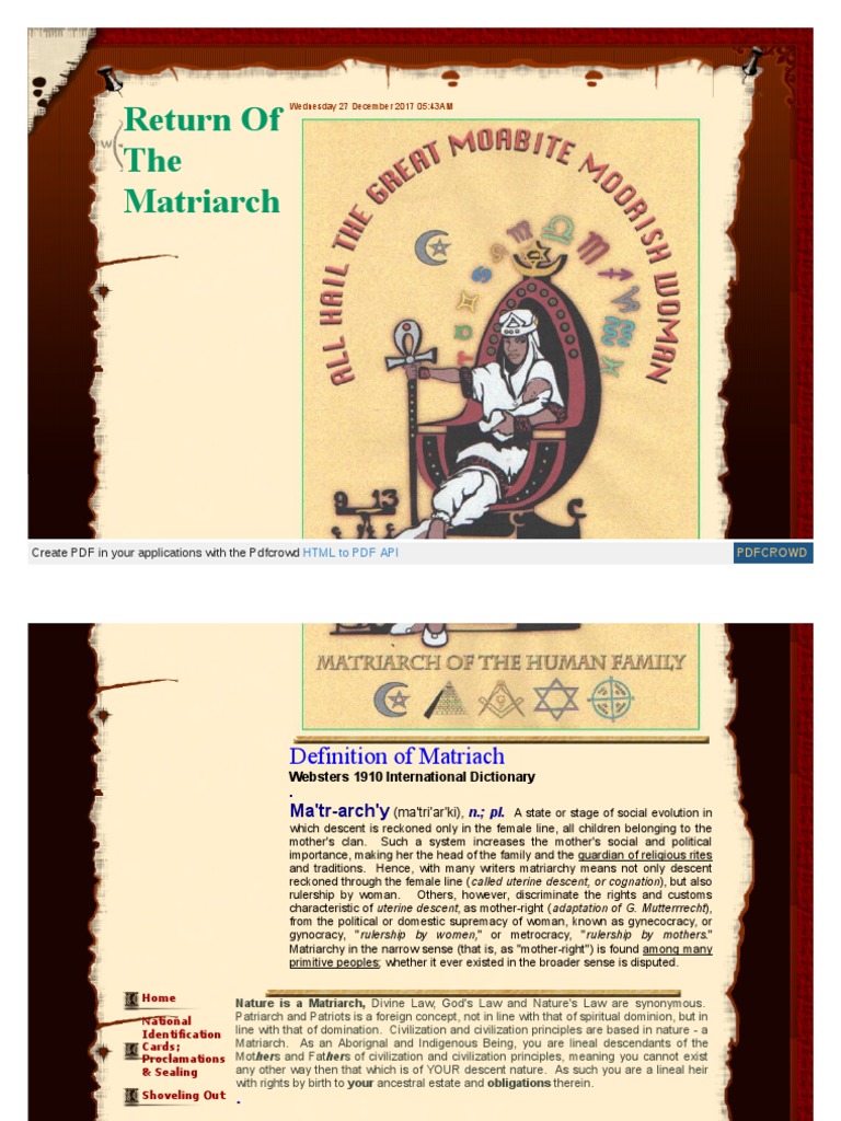 Definition and Significance of Matriarch | PDF | Matriarchy | Nationality