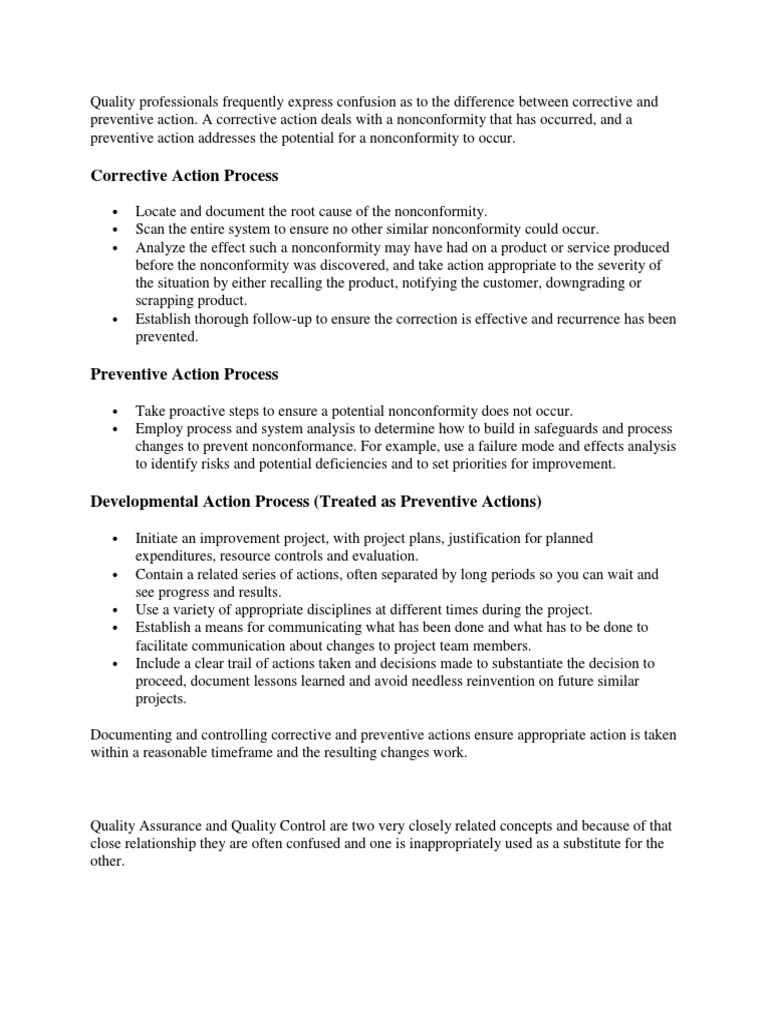 Corrective Action Process | PDF | Internal Audit | Quality Management ...