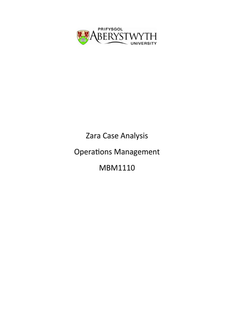Zara Case Analysis Operations Management MBM1110 | PDF | Brand | Retail
