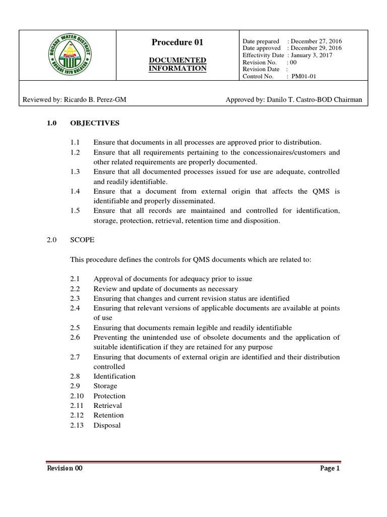 01 Documented Information 1 | PDF | Audit | International Organization ...