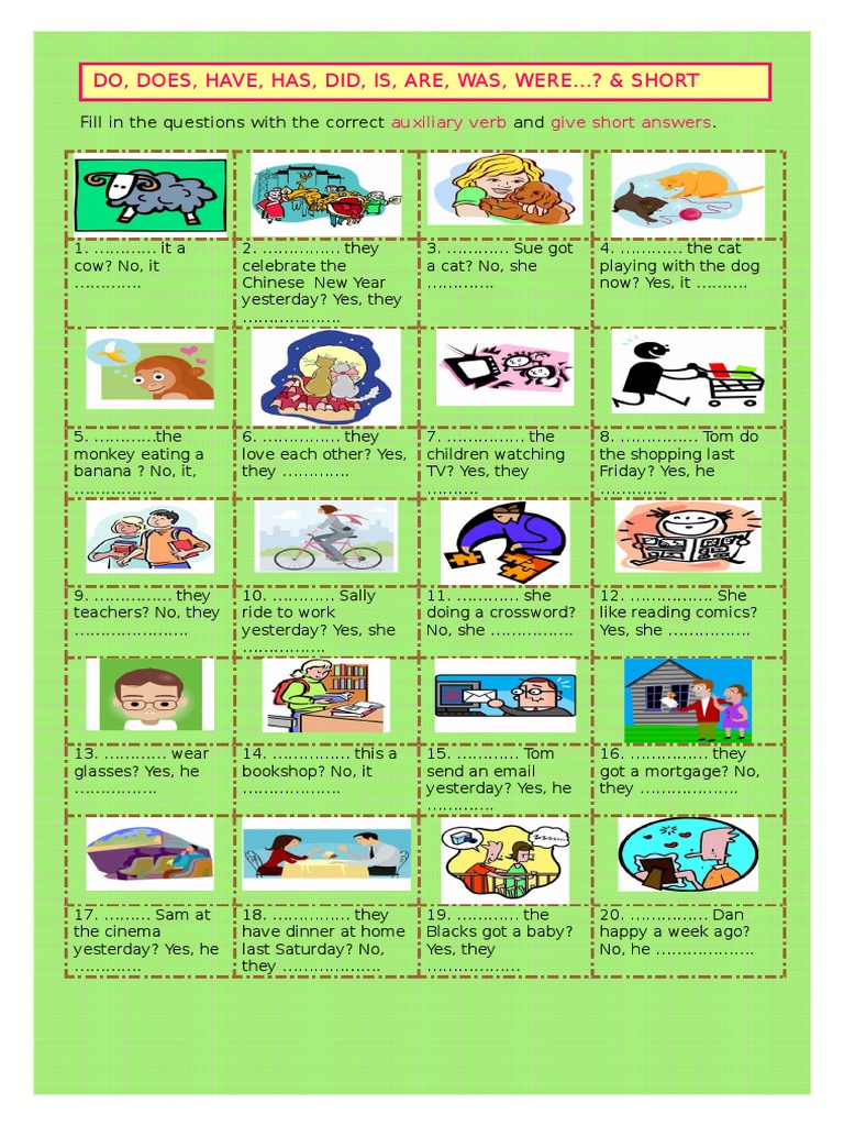 Auxiliary Verbs Gap Filling | PDF | Leisure