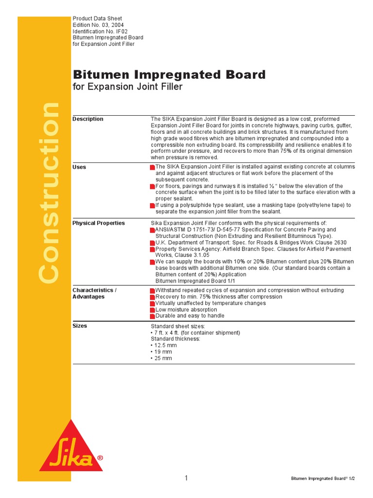 Bitumen Impregnated Board | PDF | Asphalt | Road Surface