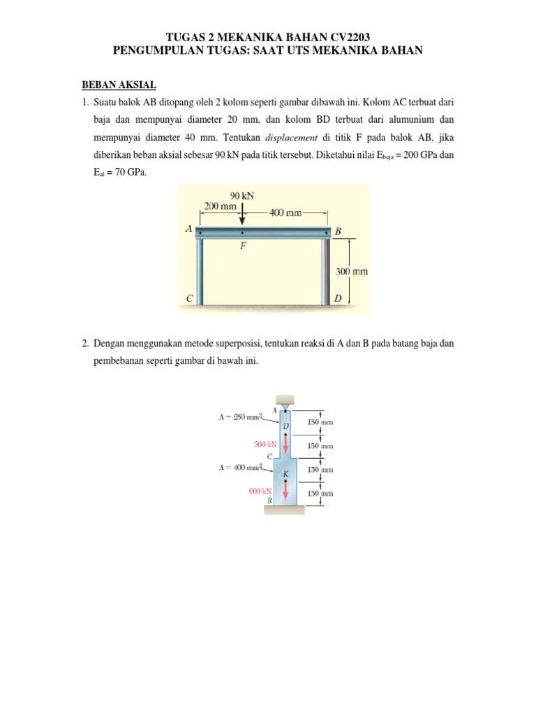 Tugas 2 Mekanika Bahan | PDF | Metode & Bahan Ajar | Sains & Matematika