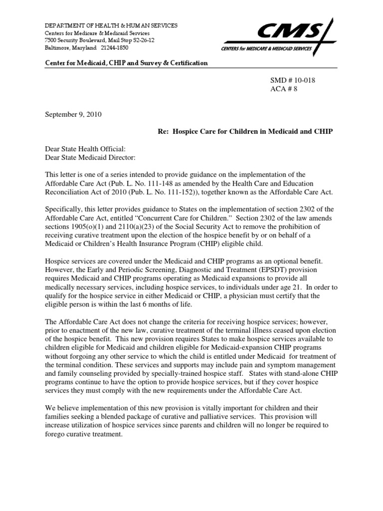 Hospice Care Guidance for Medicaid Children | PDF | Medicaid ...