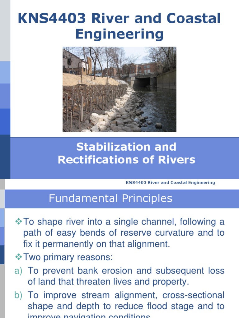 Stabilization and Rectification of Rivers | PDF | Levee | River