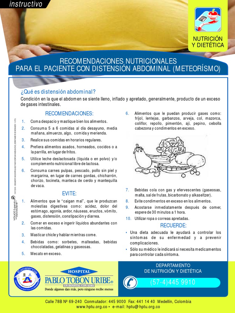 Recomendaciones Nutricionales Paciente Con Distension Abdominal ...