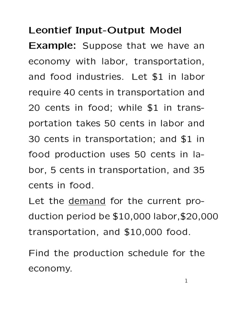 Leontief 1 | Download Free PDF | Input–Output Model | Economies