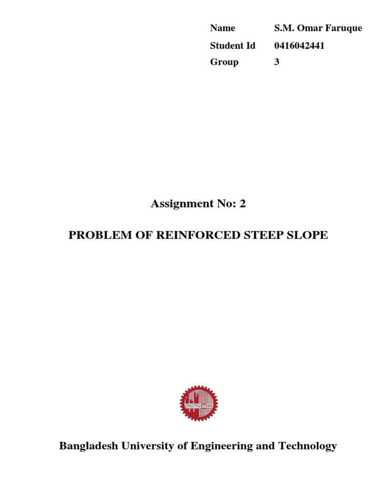 Cover Page Assignment 2 Geotech | PDF